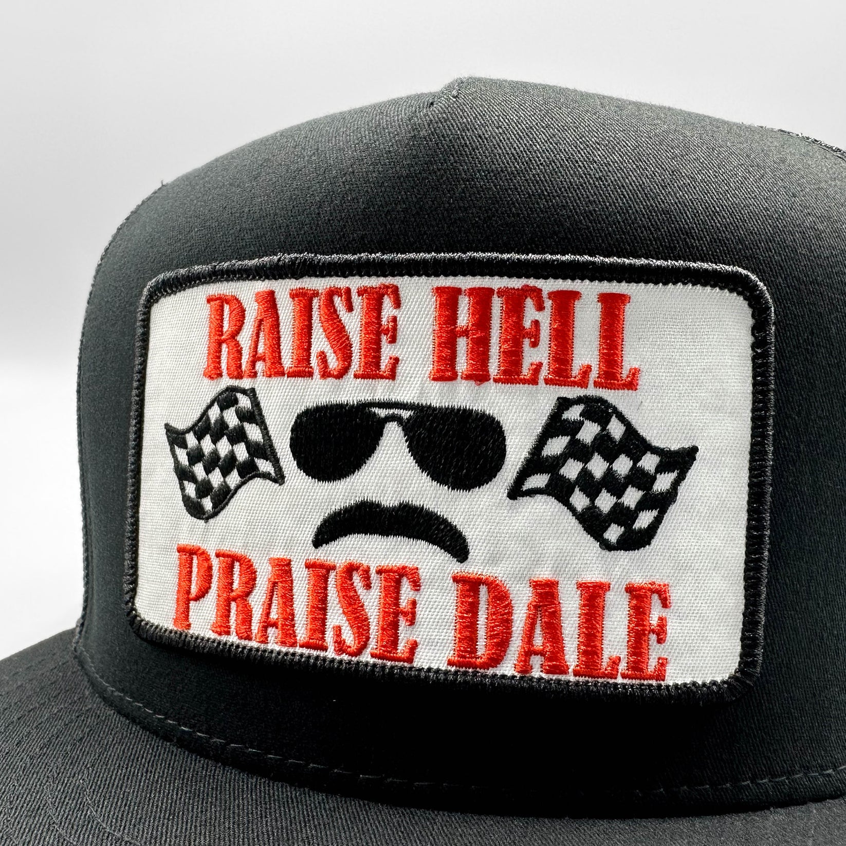 Raise Hell Praise Dale Earnhardt Nascar Trucker Hat Black Yupoong 6006 ...