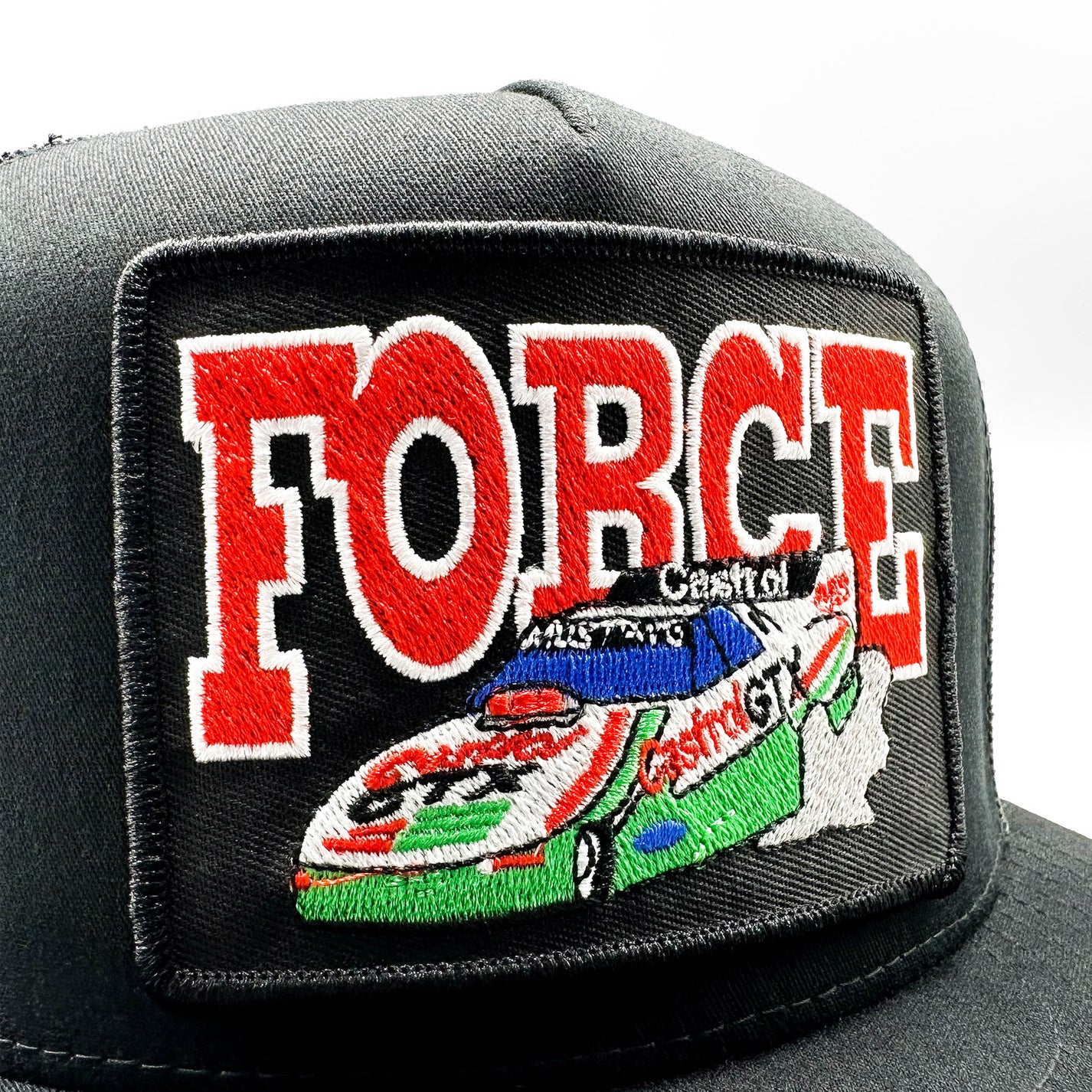 John Force Drag Racing Hat, Retro NHRA Funny Car Patch on Yupoong 6006 ...