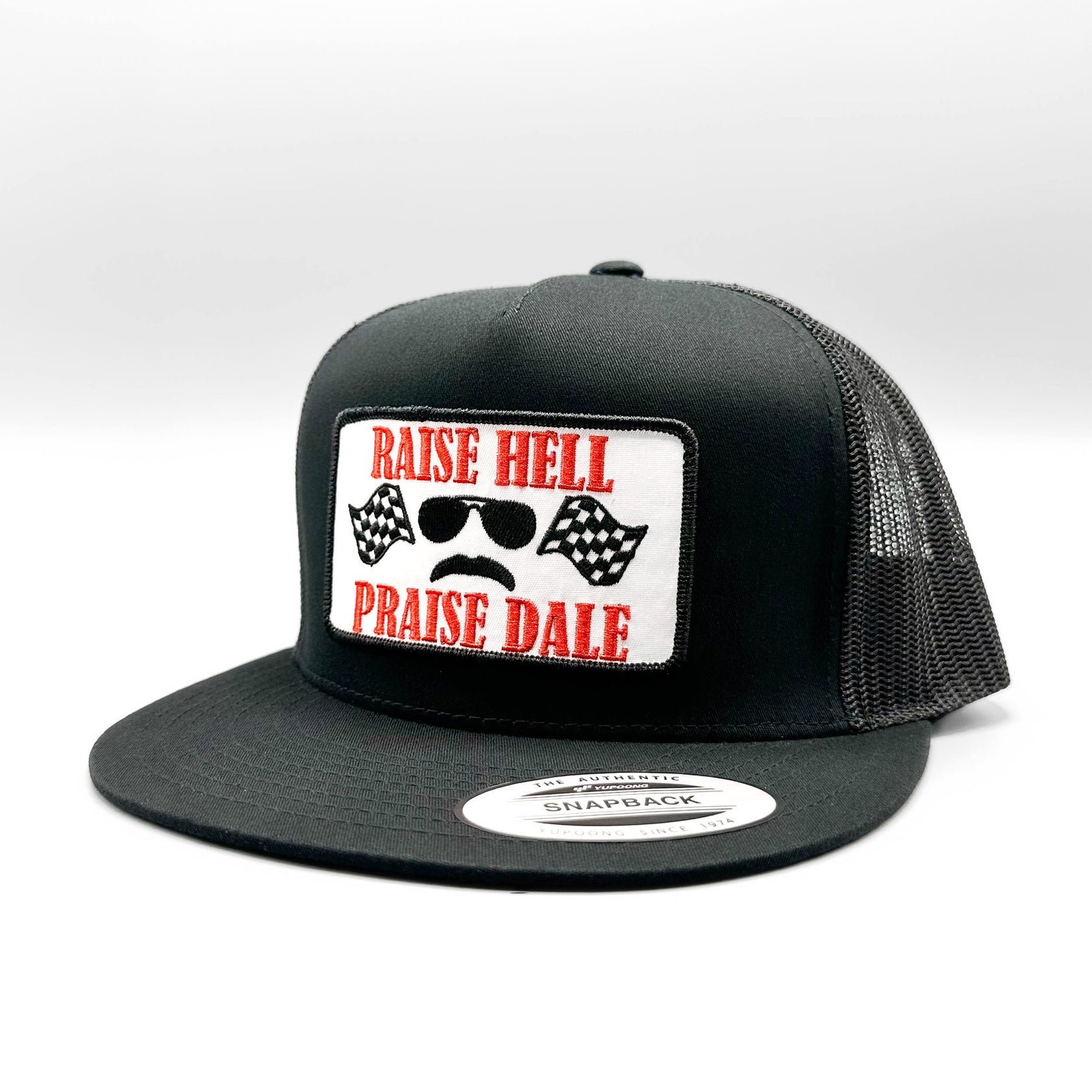 Raise Hell Praise Dale Earnhardt Nascar Trucker Hat Black Yupoong 6006 ...
